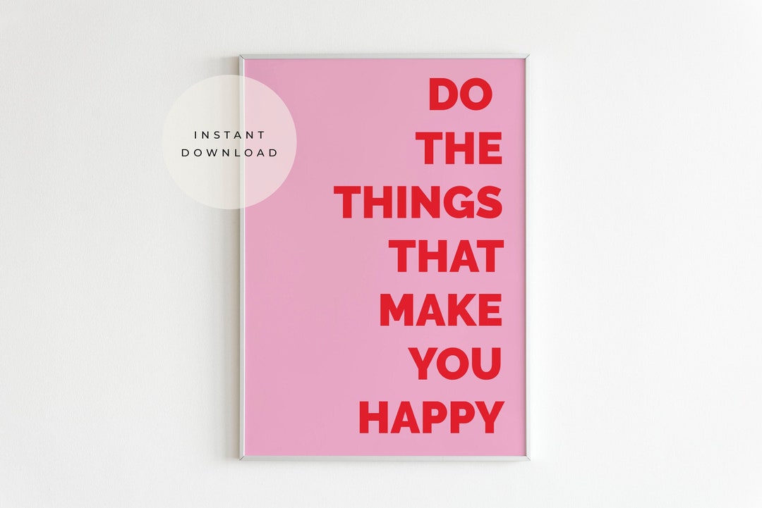 PRINTABLE Happiness Quote Print Motivational Quotes Poster Happy ...