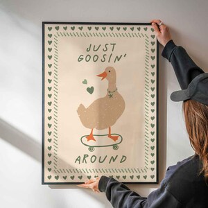 Silly Goose Print, Trendy Wall Art, Apartment Decor, Retro Wall Art ...