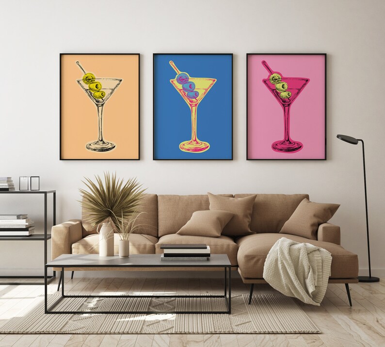 Colorful Martini Drinks Print, Retro Bar Art (digital Download) - Etsy