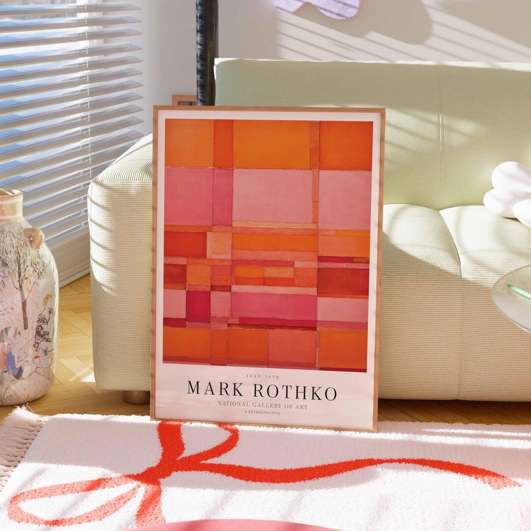 Mark Rothko Exhibition Art Print, Orange Red Abstract Poster, Modernist ...