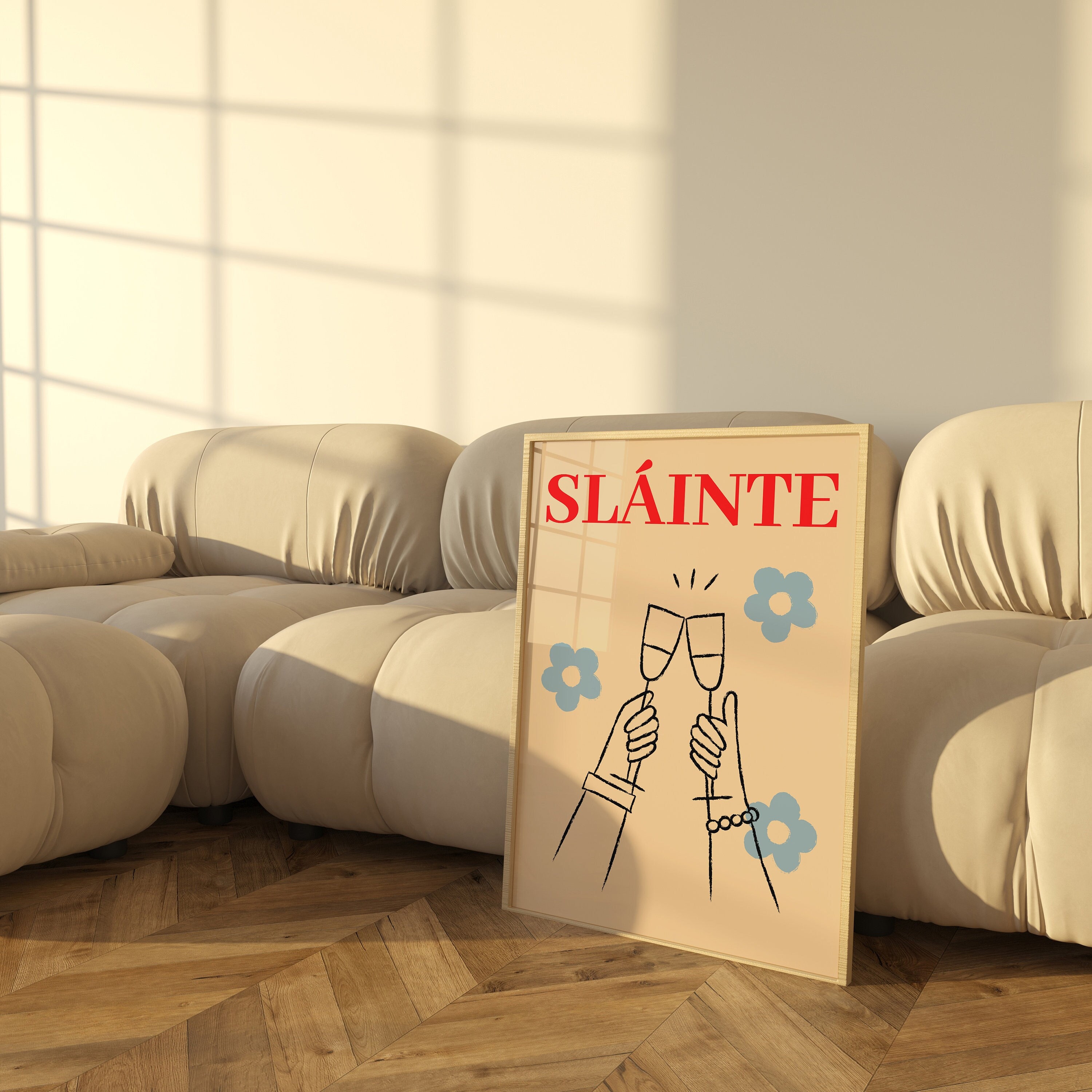 Sláinte Irish Cheers Art Print, Typography Wall Decor (digital Download ...