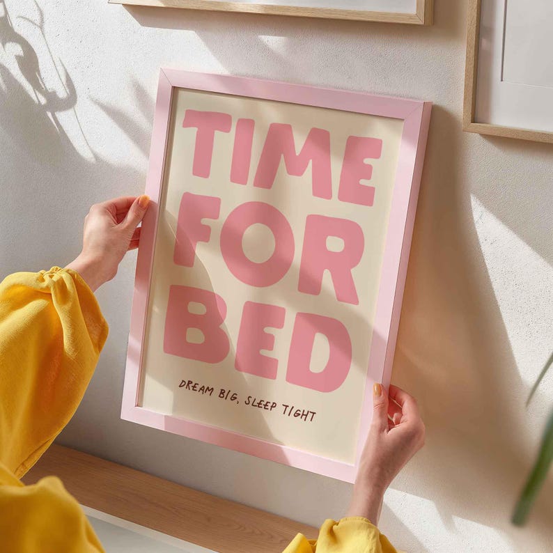 Time for Bed Print, Bedroom Wall Art, Funny Bedtime Decor - Etsy