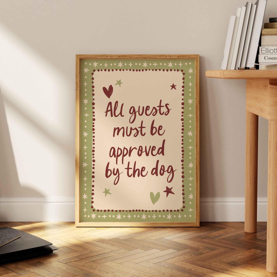 Guests Must Be Approved by the Dog Print: Funny Dog Art Poster - Etsy