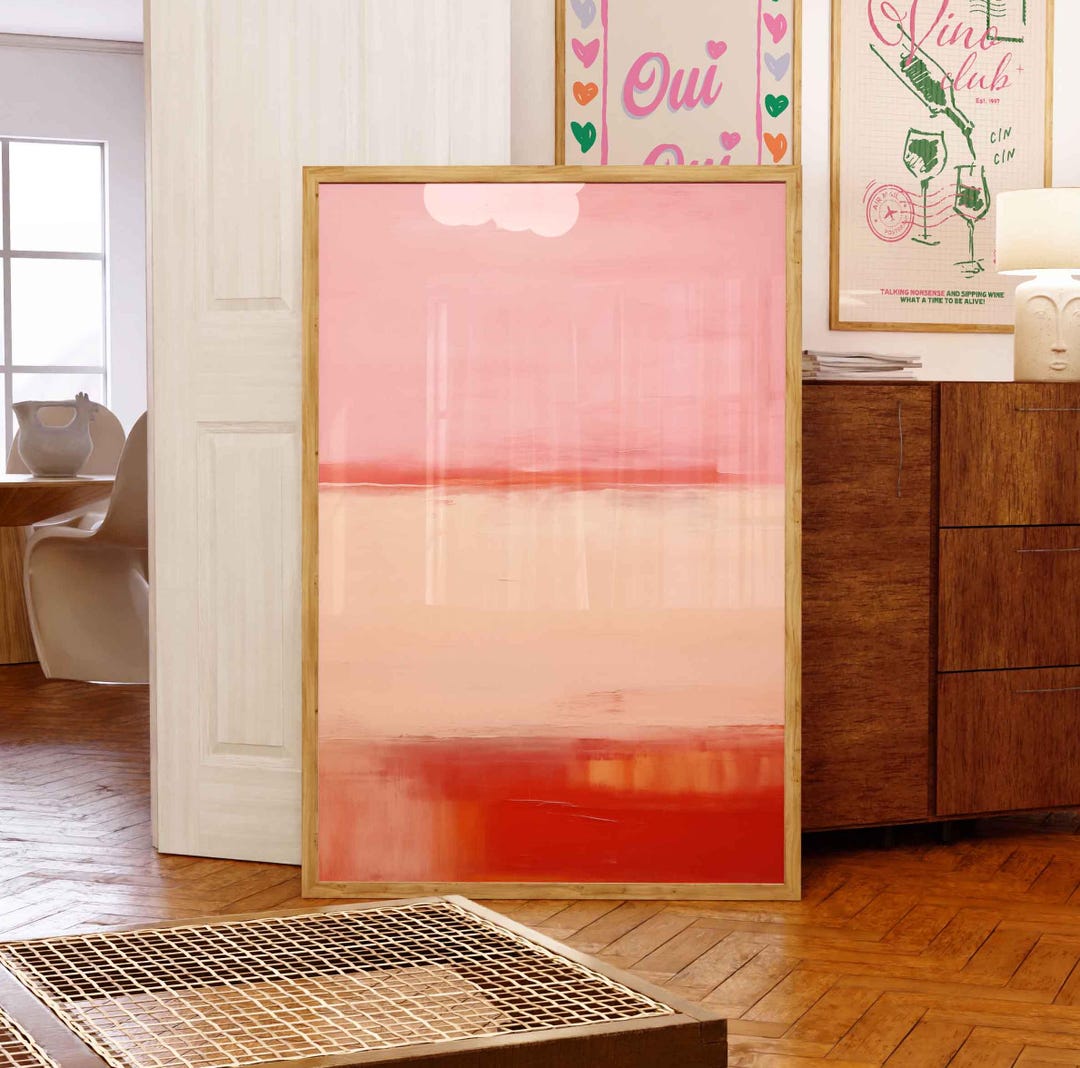 Mark Rothko Print, Pastel Pink Beige Abstract Geometric Wall Art ...