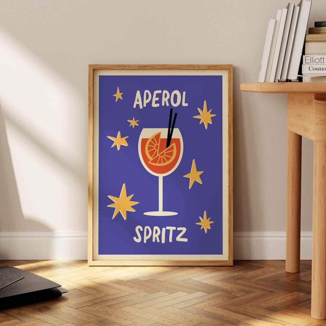 Aperol Spritz Retro Print: Funky Bar Cart Decor - Etsy