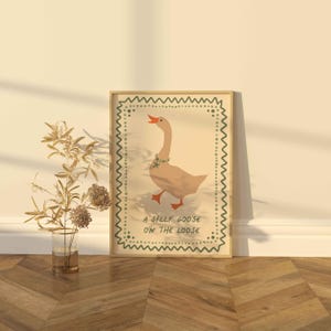 Silly Goose on the Loose Print, Trendy Wall Art, Apartment Decor, Retro ...