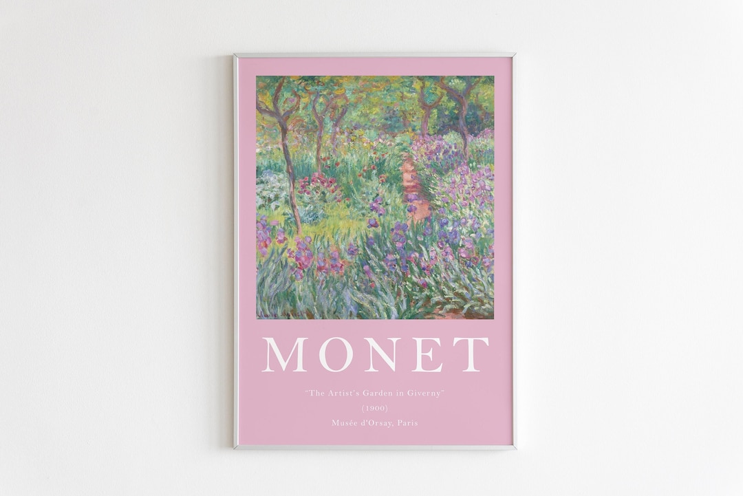 Claude Monet Exhibition Poster, Pink Monet Art Print, Floral Wall Print ...