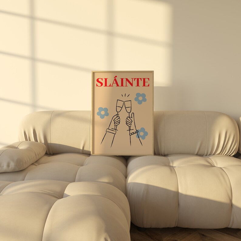 Sláinte Irish Cheers Art Print, Typography Wall Decor (digital Download ...