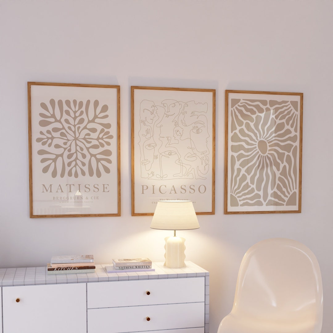 Neutral Wall Art Set of 3 Prints Picasso Neutral Matisse Print Gallery ...