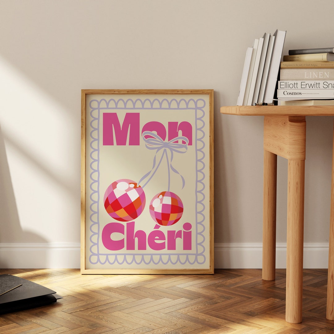 Disco Ball Cherries Art Print Poster, Disco Ball Art, Colourful Kitchen ...