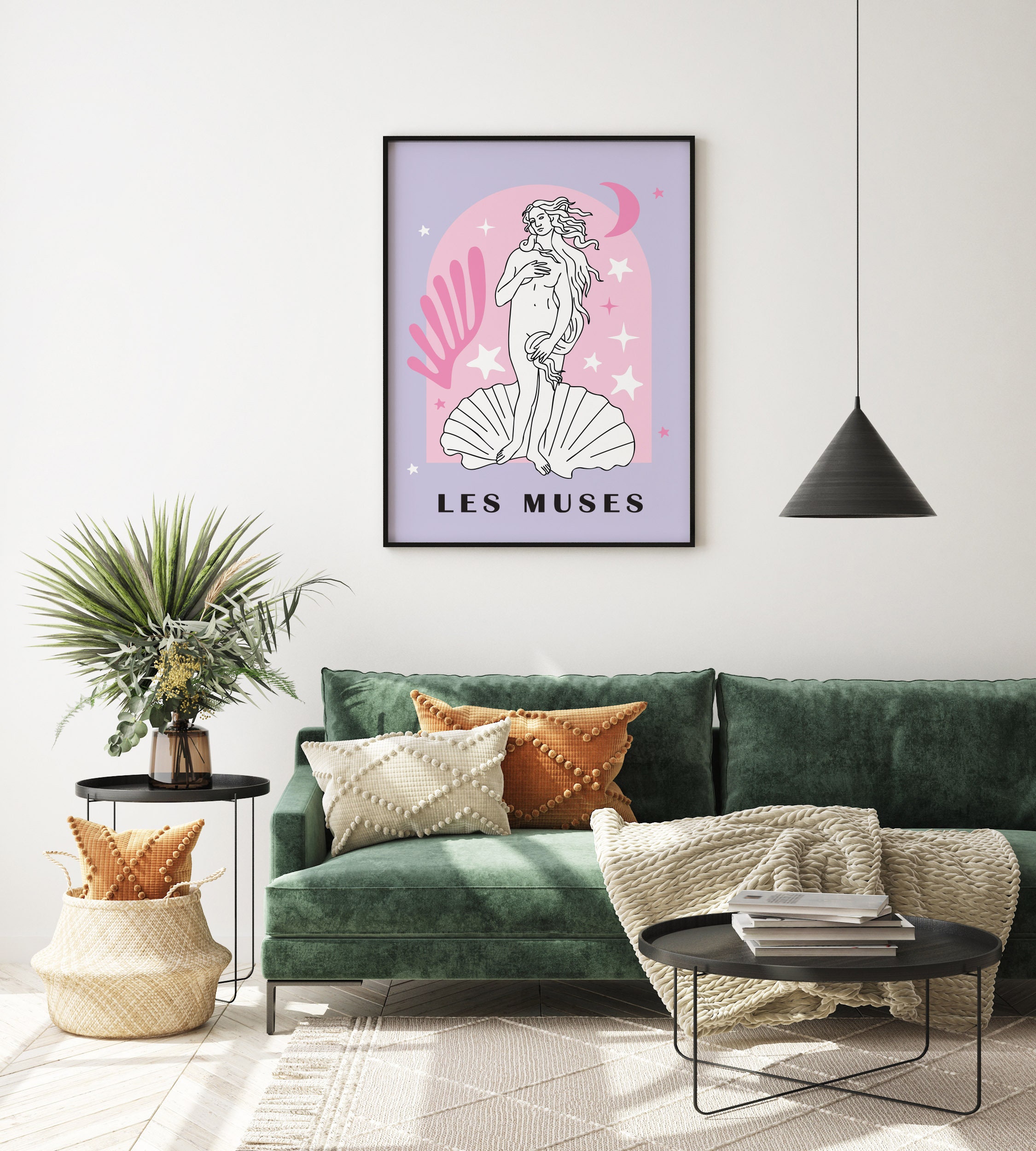 Birth of Venus Poster Minimalist Line Art Danish Pastel Art - Etsy