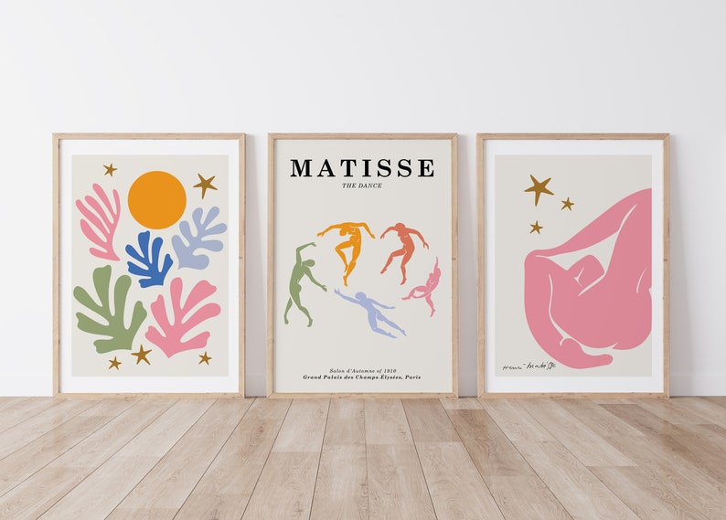 Matisse Print Set of 3 Abstract Pastel Colorful Wall Art - Etsy
