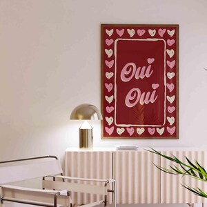 Oui Oui Heart Art Print, Playful Red Wall Decor - Etsy