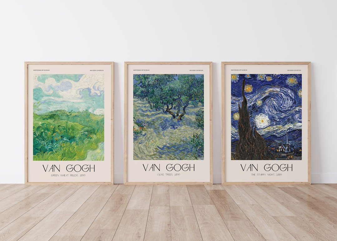 Van Gogh Set of 3 Prints, Gallery Wall Set, 3 Piece Wall Art, Museum ...