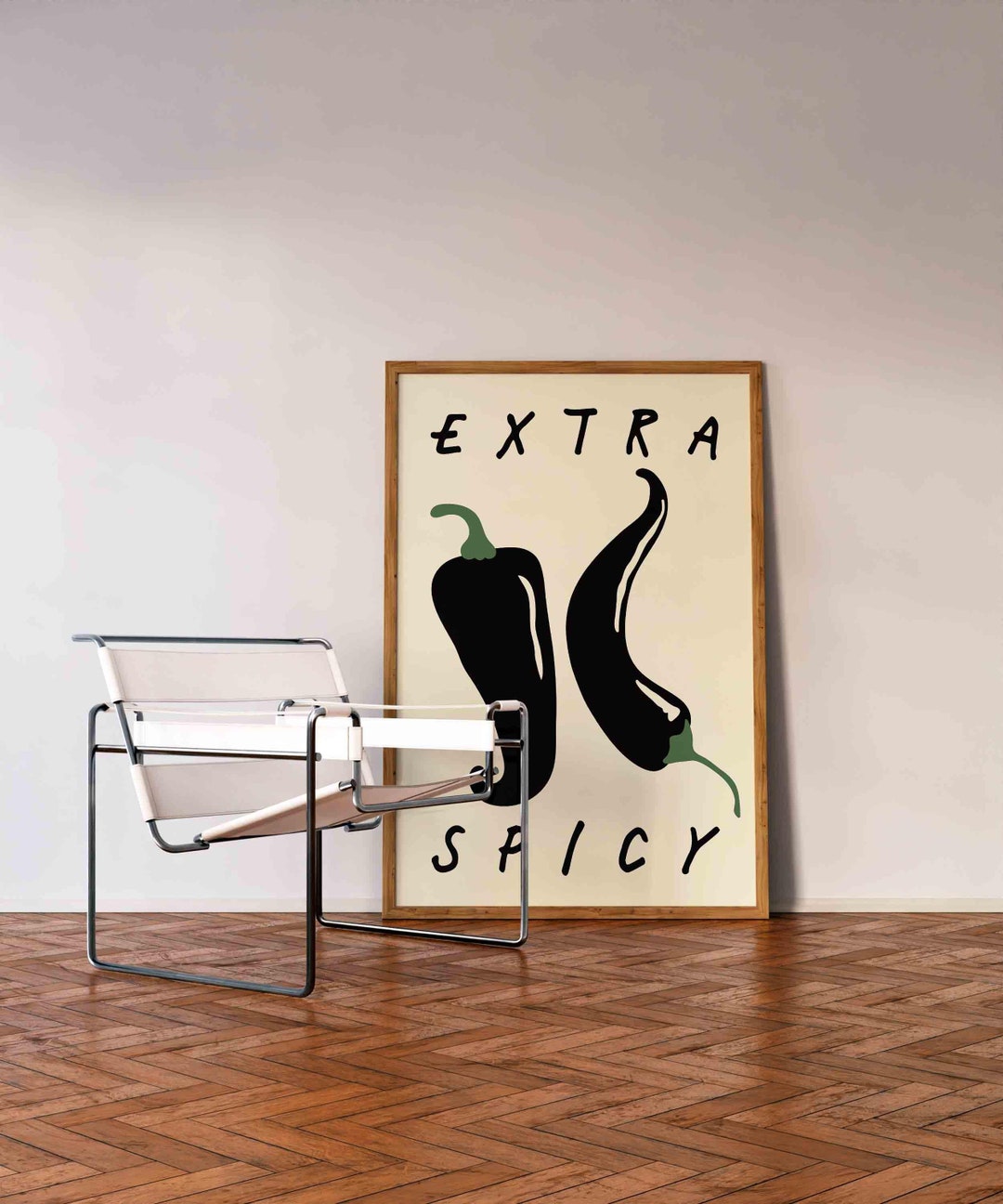 Extra Spicy Chilli Poster, Abstract Food Print, Hot Chilli Art Print ...