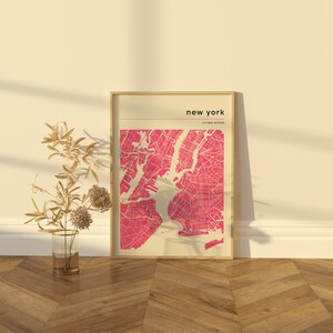 New York City Map, United States NY, Gifts for Her, Minimalist Map ...