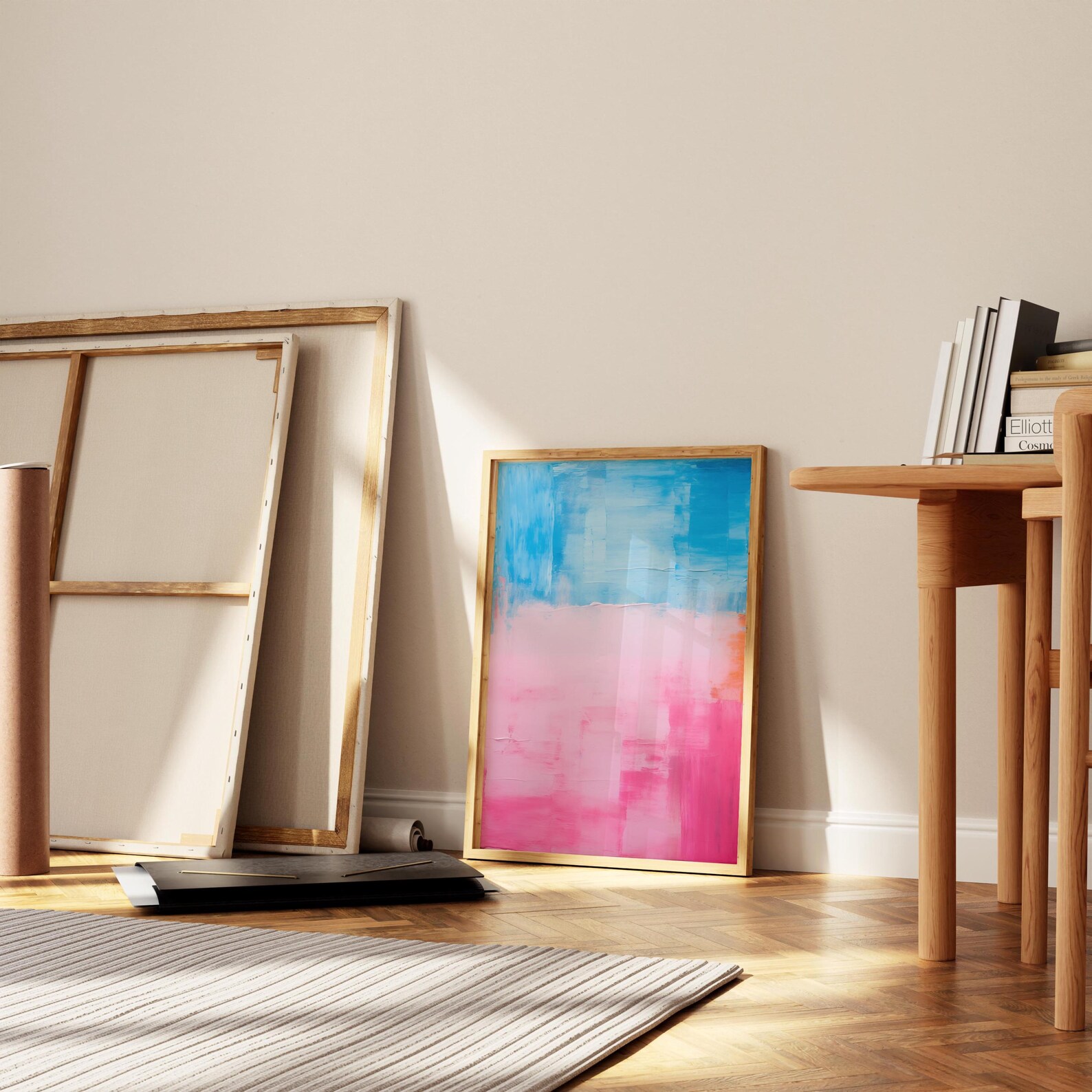 Mark Rothko Print, Pink and Blue Abstract Geometric Wall Art, Rothko ...