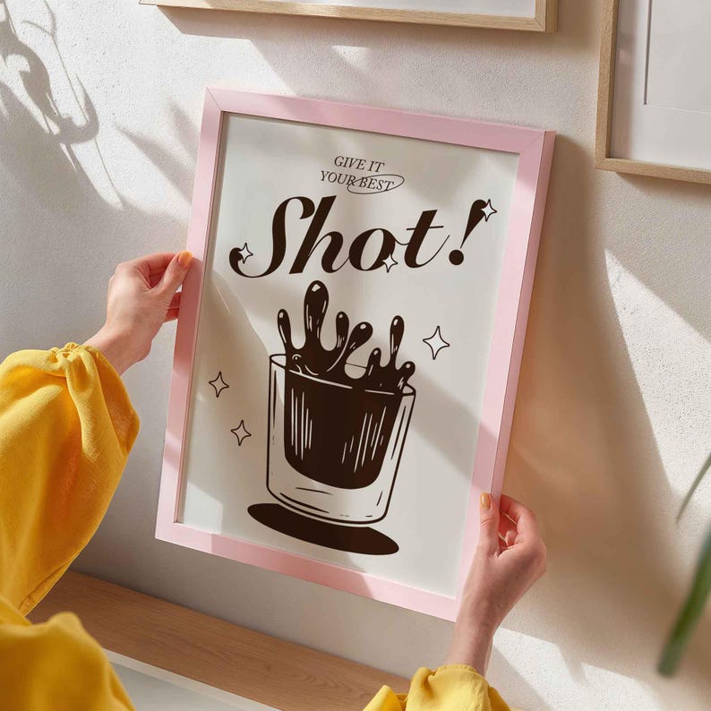 Retro Tequila Shot Print: Vintage Bar Cart Sign - Etsy