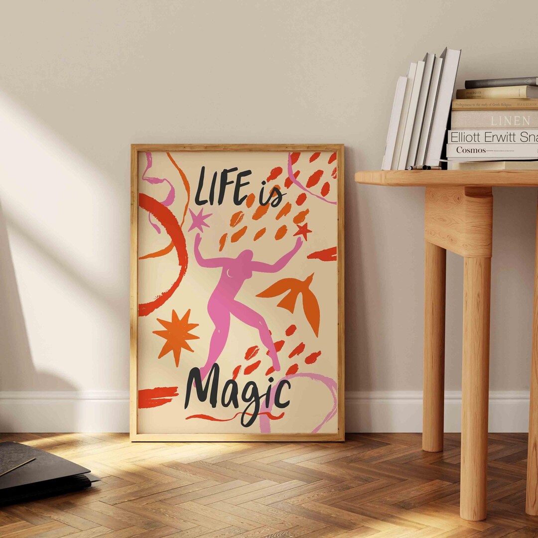 Life is Magic Poster Abstract Botanical Wall Art Boho Flower Art ...