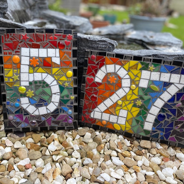Mosaic House Number - Etsy