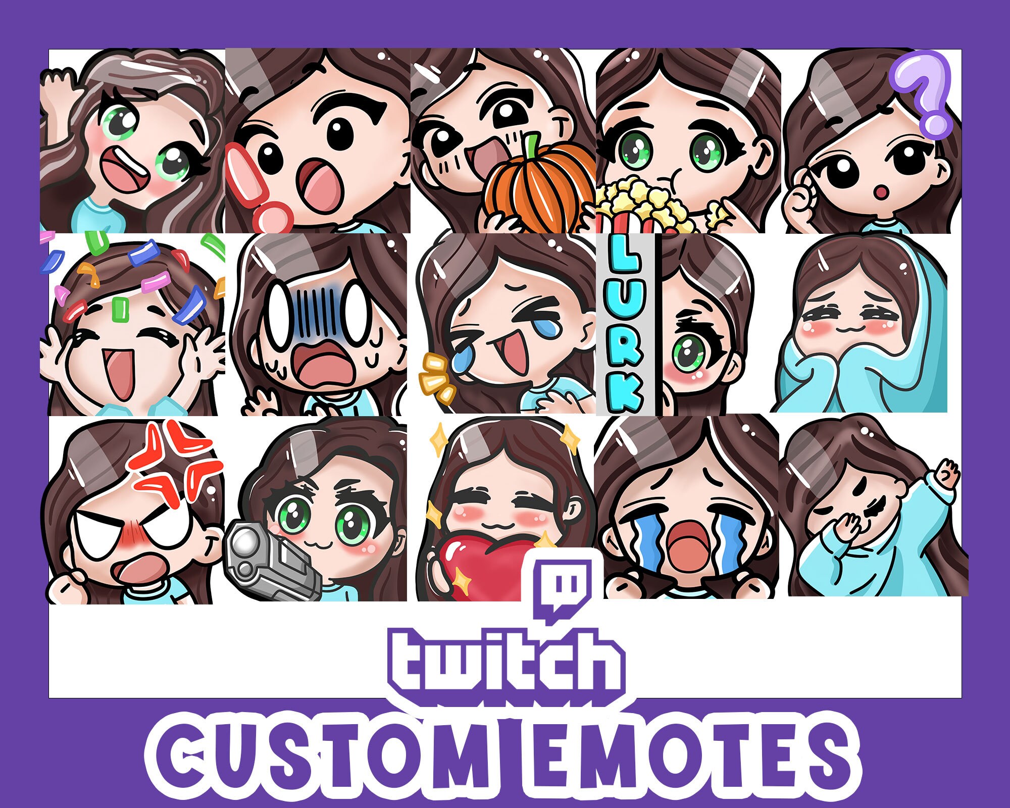 X5 Twitch Custom Emote Twitch Emote Badges Twitch Emote Set Etsy
