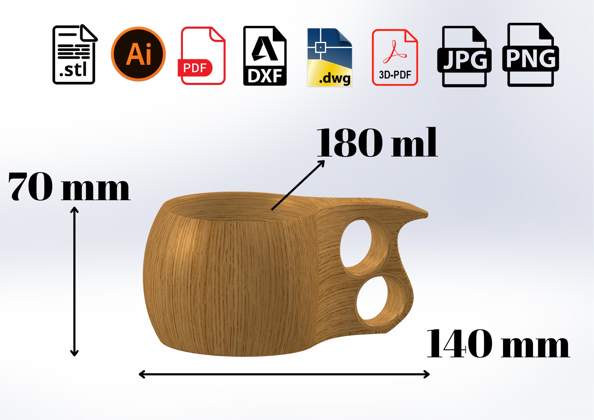 Kuksa Template, Guksi Template, Wooden Cup Drawing, File for 3D Print ...