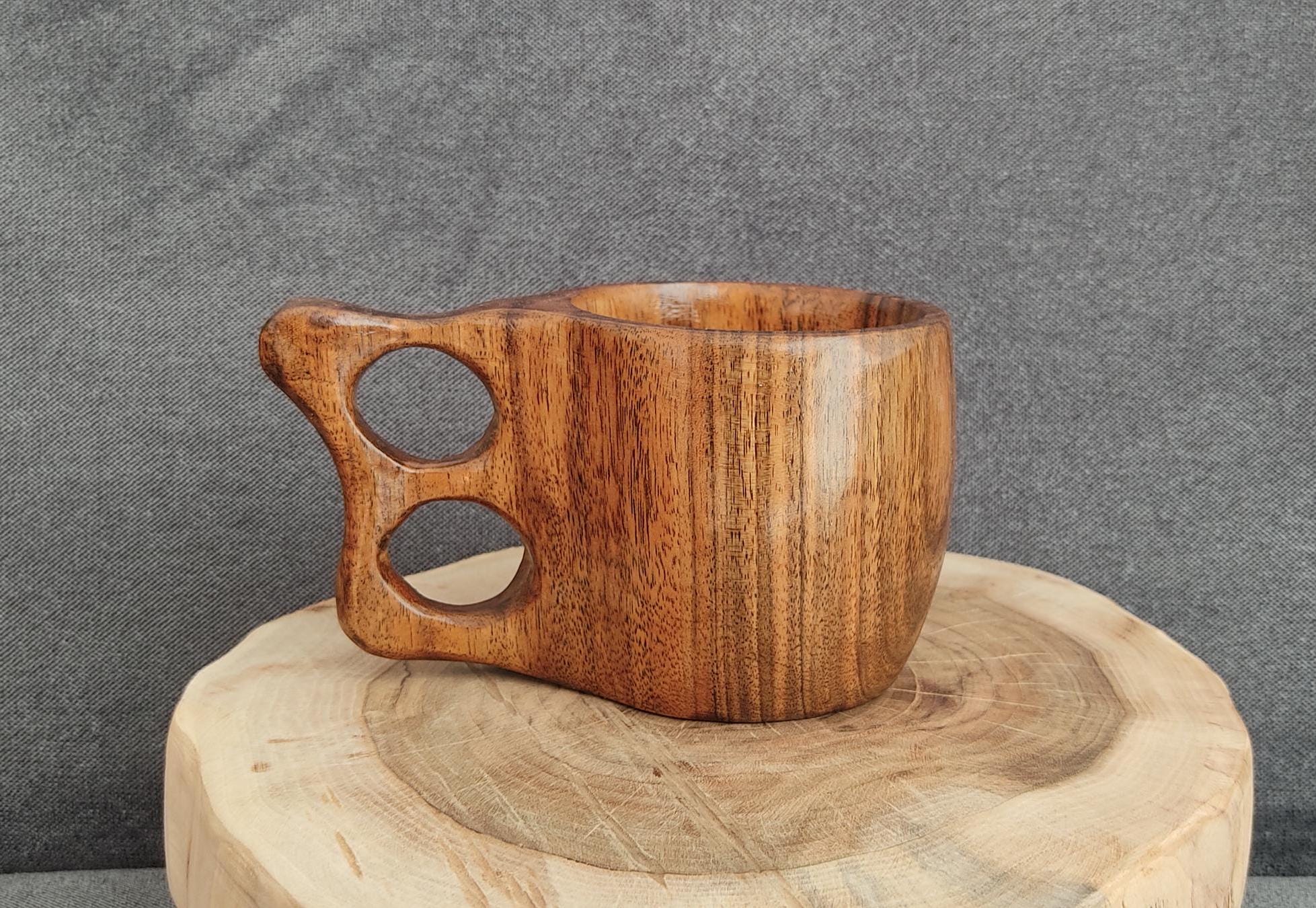 Handcarved Walnut Kuksa Cup / Rustic Wooden Coffee Mug / Kuksa ...