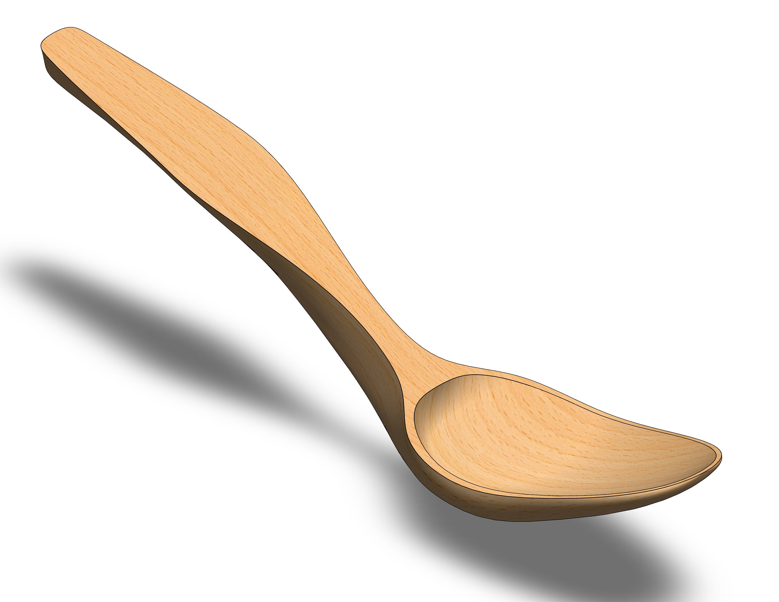 Wooden Spoon Template, Wood Carving Template, File for 3D Print and CNC ...