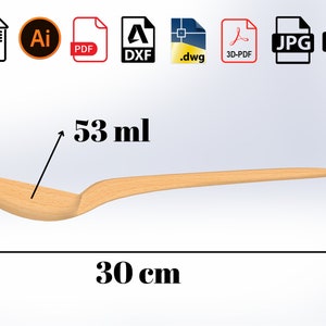 Wooden Spoon Template, Wood Carving Template, File for 3D Print and CNC ...