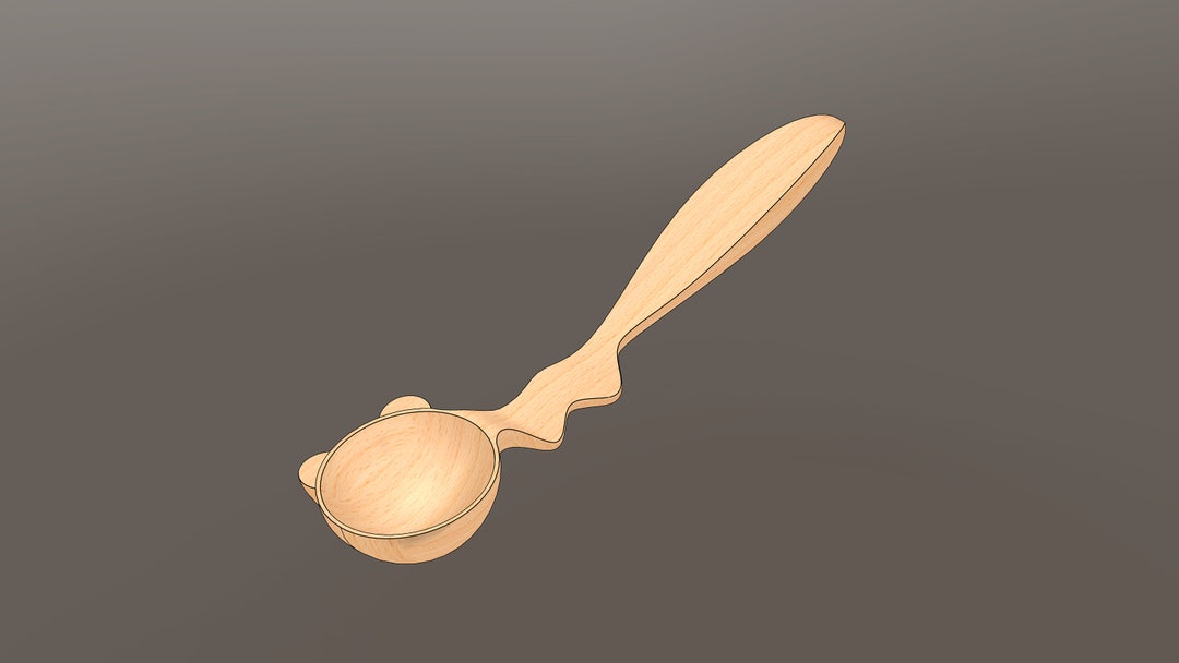 Wooden Spoon Template, Wood Carving Template, File for 3D Print and CNC ...