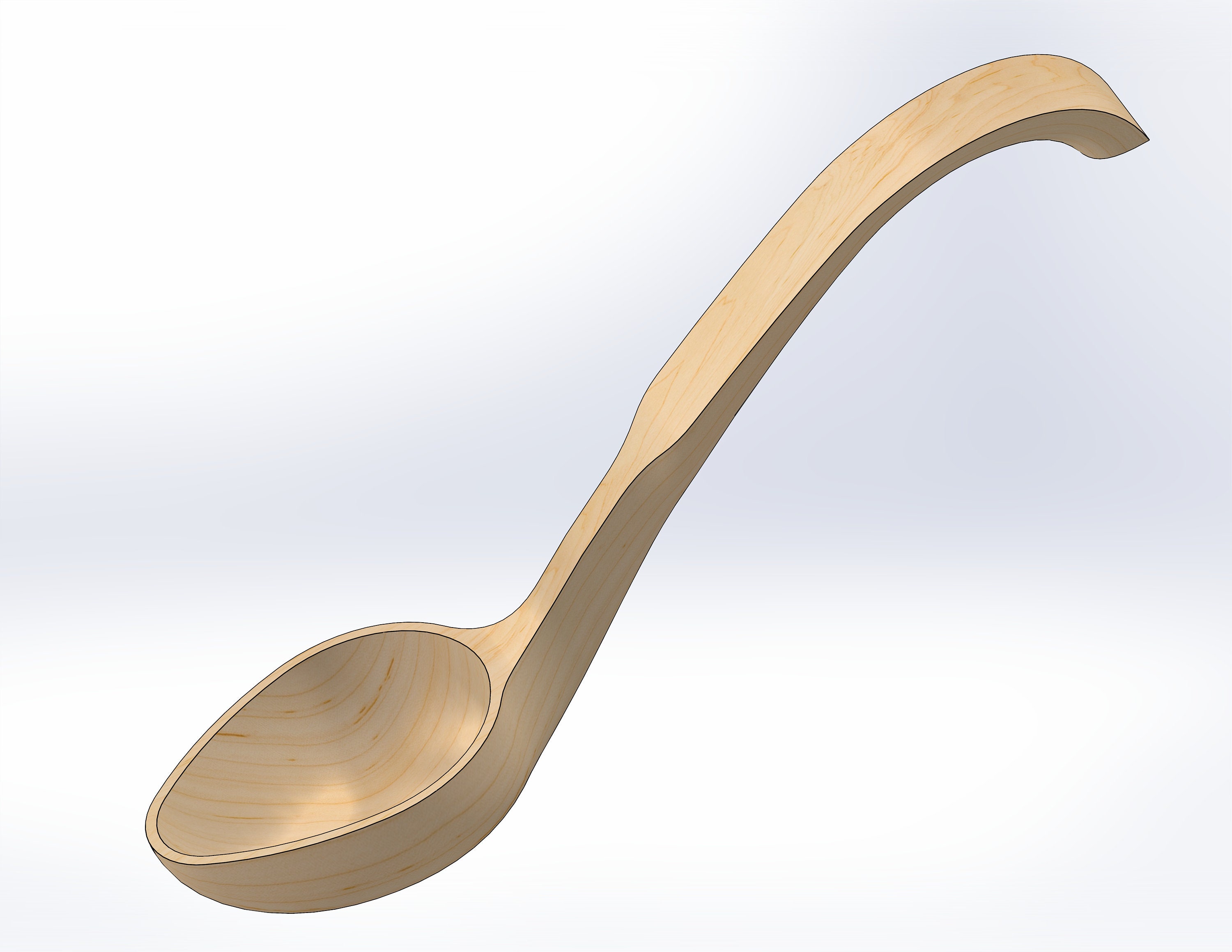 Wooden Spoon Template: 3D Print & CNC Carving (digital File) - Etsy