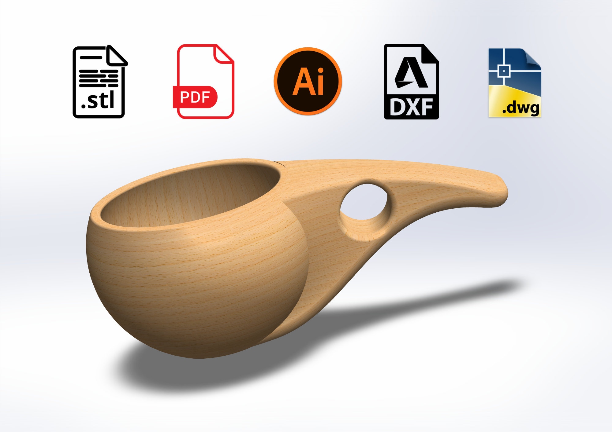 Kuksa Cup Template: 3D Print & CNC Files (digital Download) - Etsy