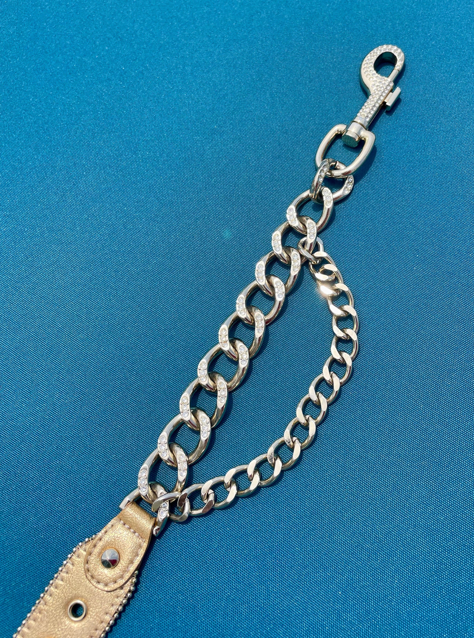 Vintage Y2K - 2000s Kathy Van Zeeland Gold Chain Link Bling Embellished ...