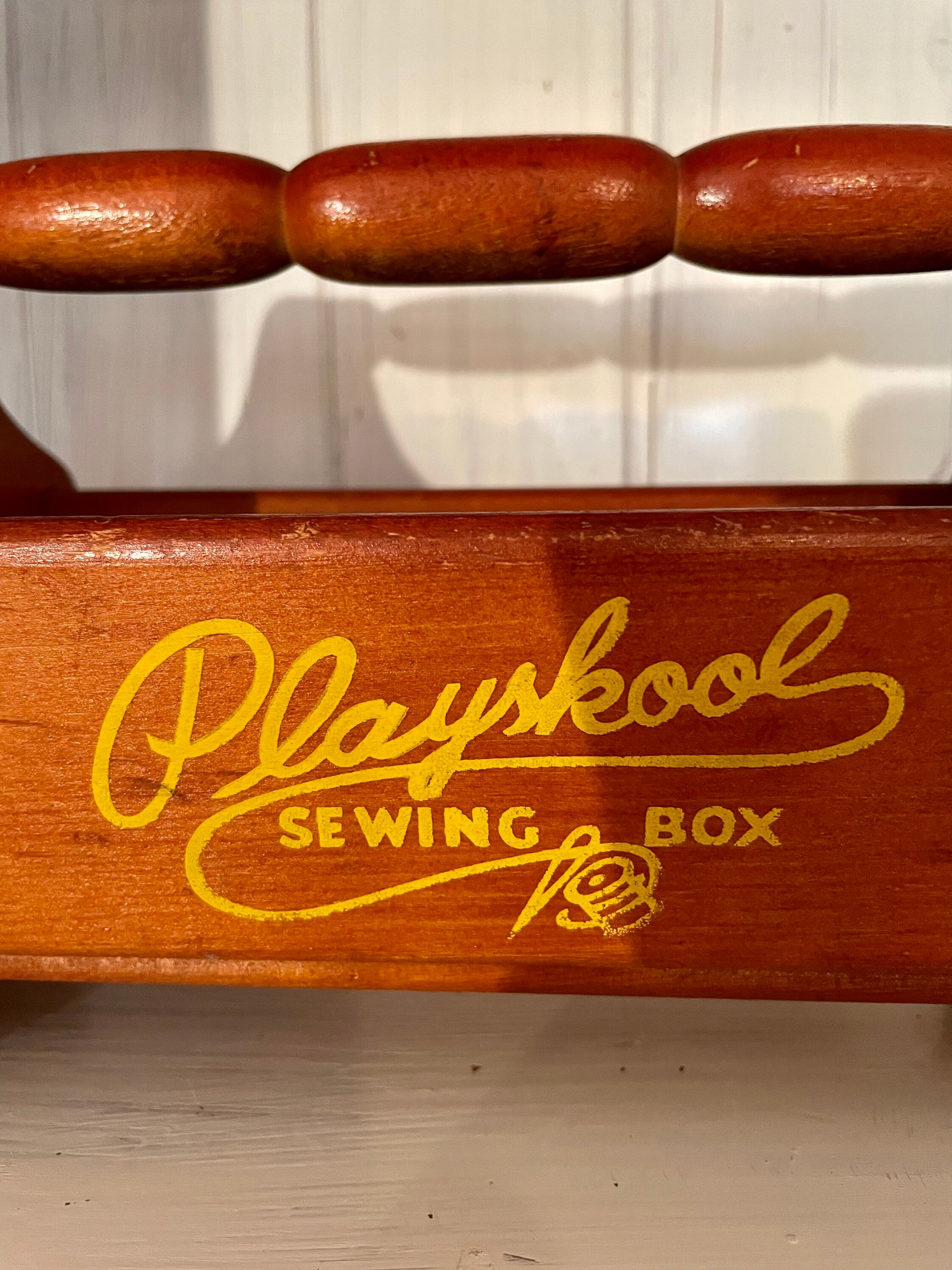 1950s-60s Playskool Wooden Sewing Box/vintage Playskool Wooden Sewing ...