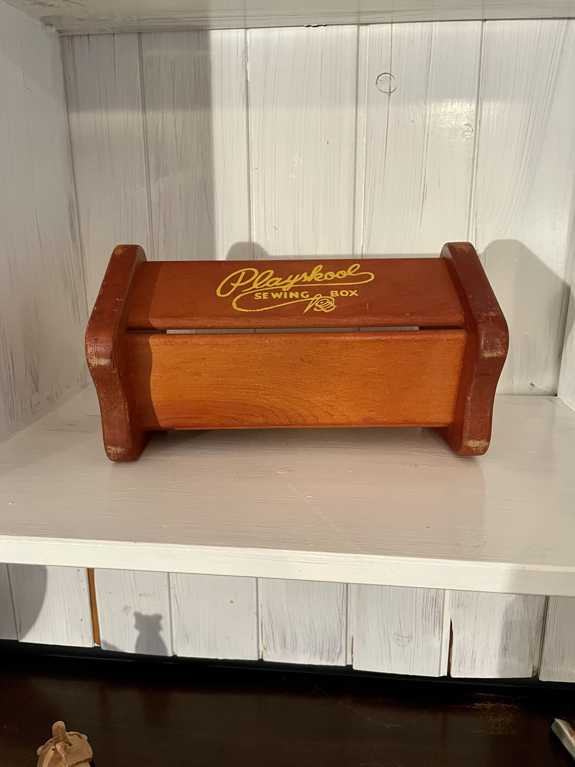 1950s-60s Playskool Wooden Sewing Box/vintage Playskool Wooden Sewing ...