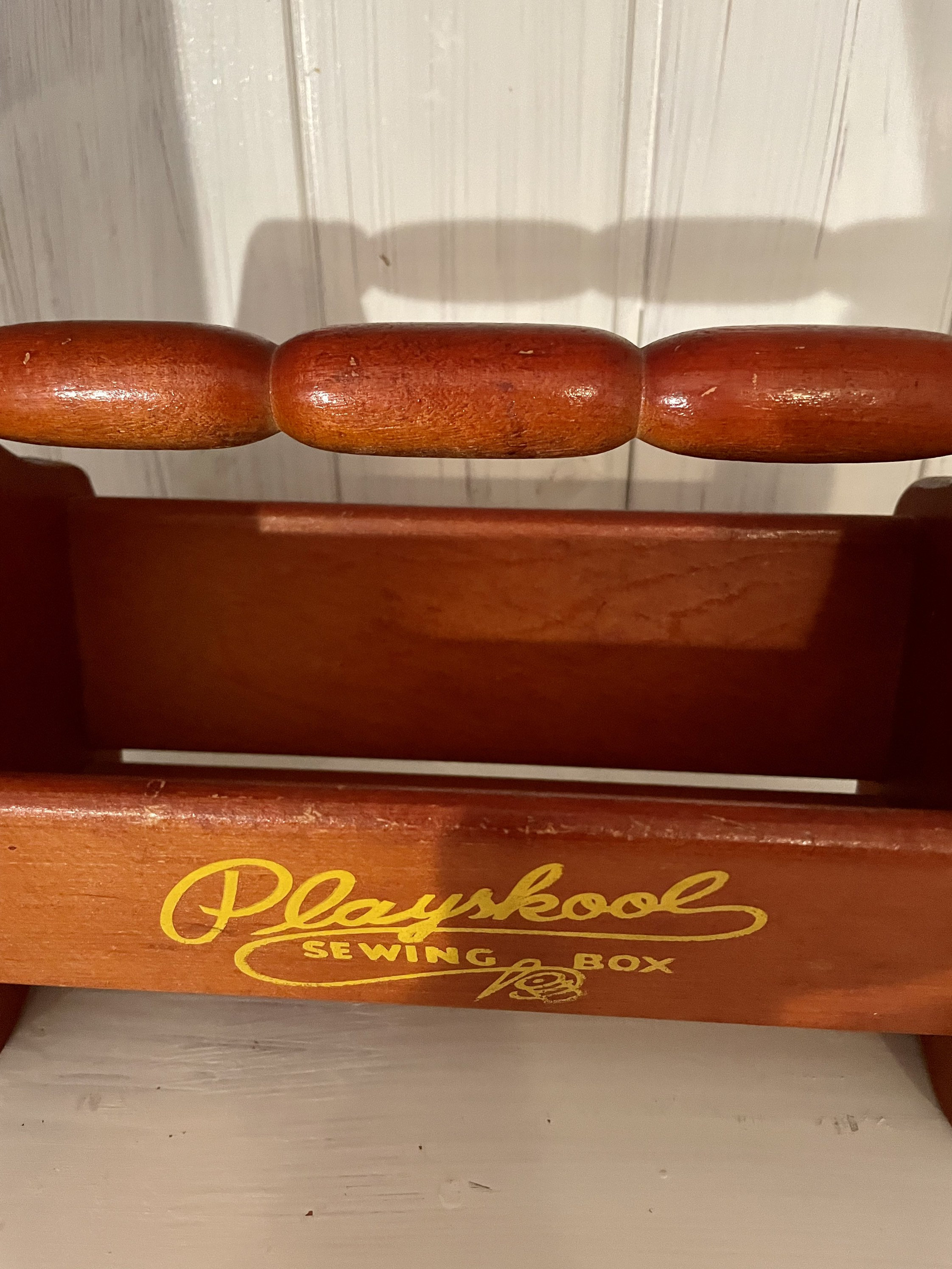 1950s-60s Playskool Wooden Sewing Box/vintage Playskool Wooden Sewing ...