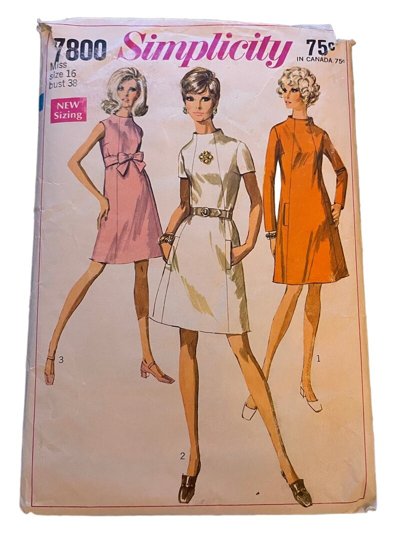 Vintage Sewing Pattern/vintage 1968 Simplicity Sewing Pattern 7800 Miss ...