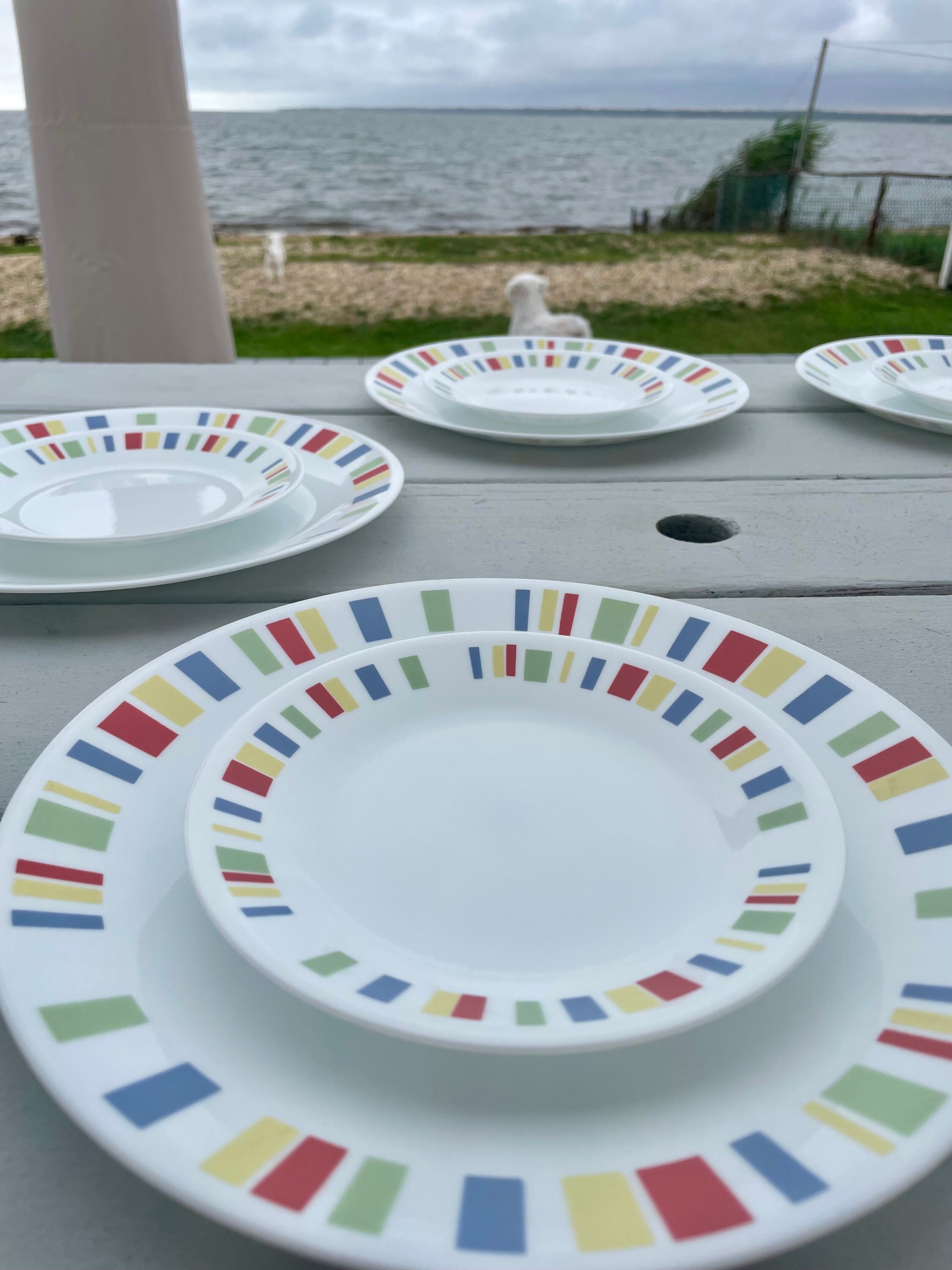 Vintage Corelle Memphis Pattern Dinner Plates and Salad Plates Each ...