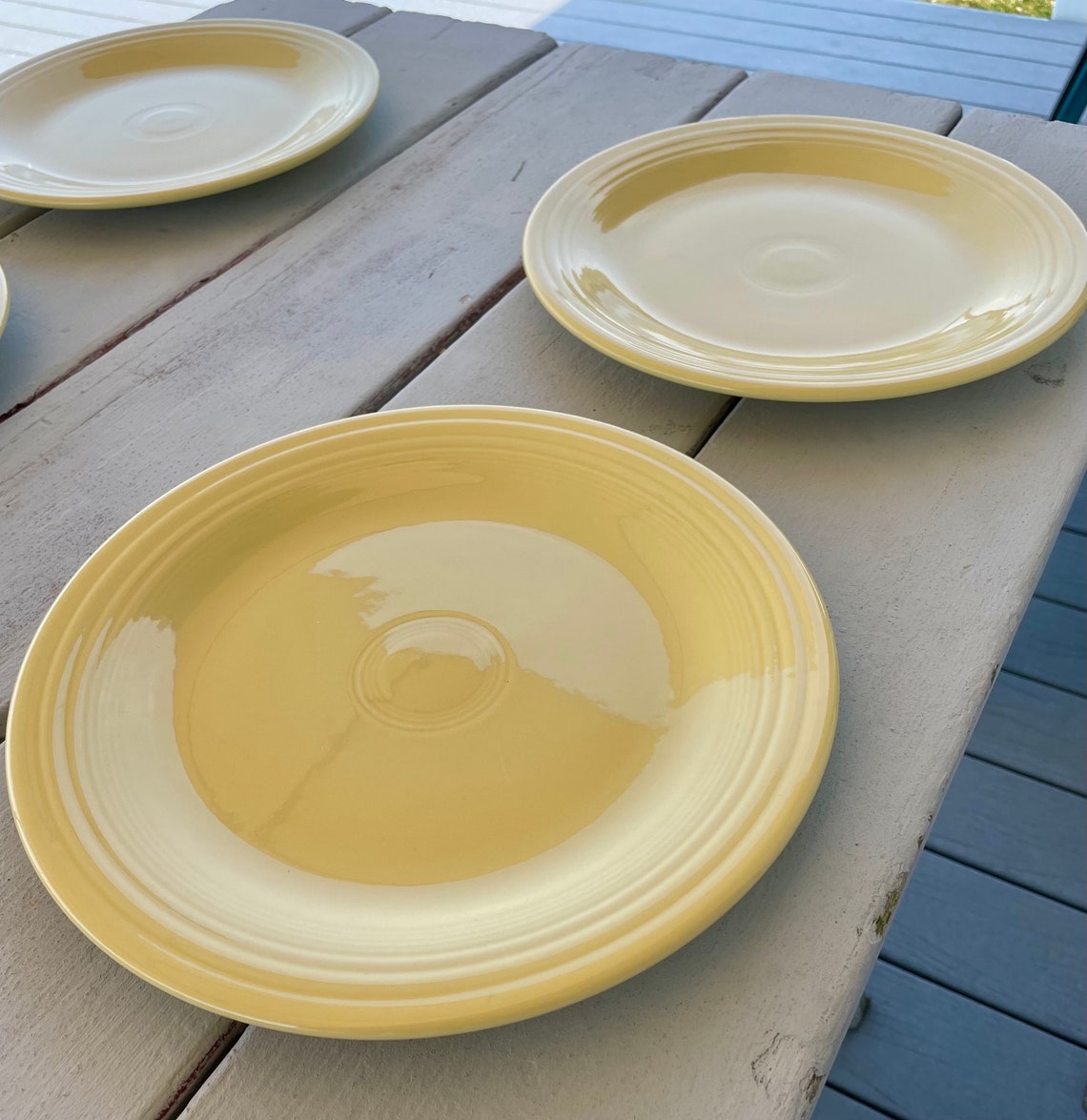 Vintage 1997 2001 Yellow Fiestaware Dinner Plates/fiestaware Large ...