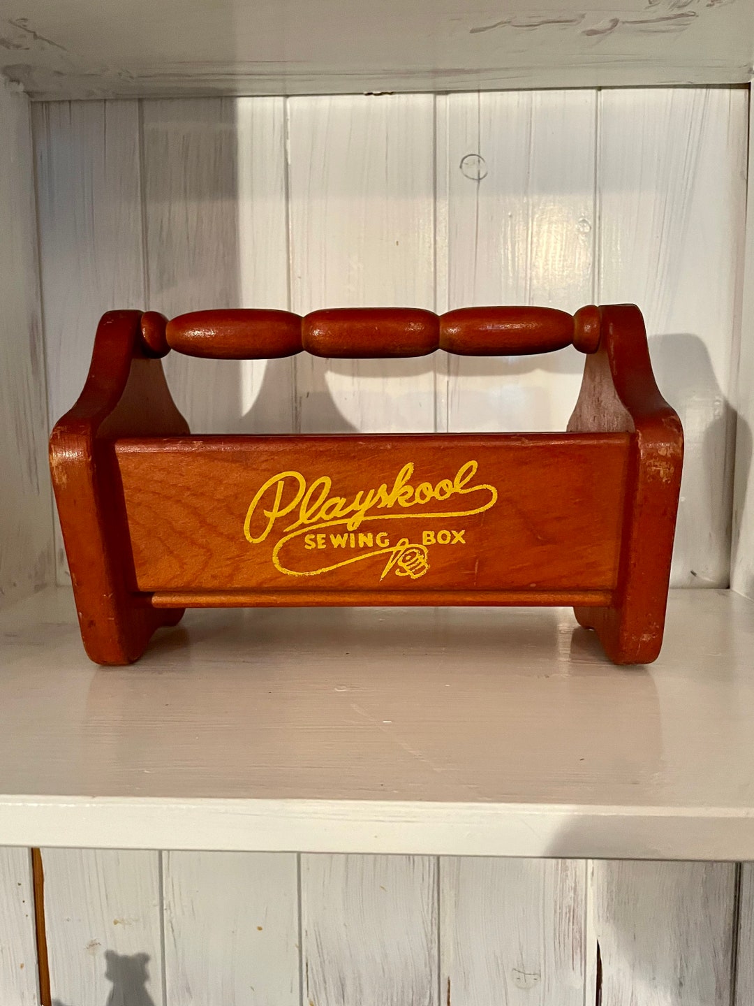 1950s-60s Playskool Wooden Sewing Box/vintage Playskool Wooden Sewing ...