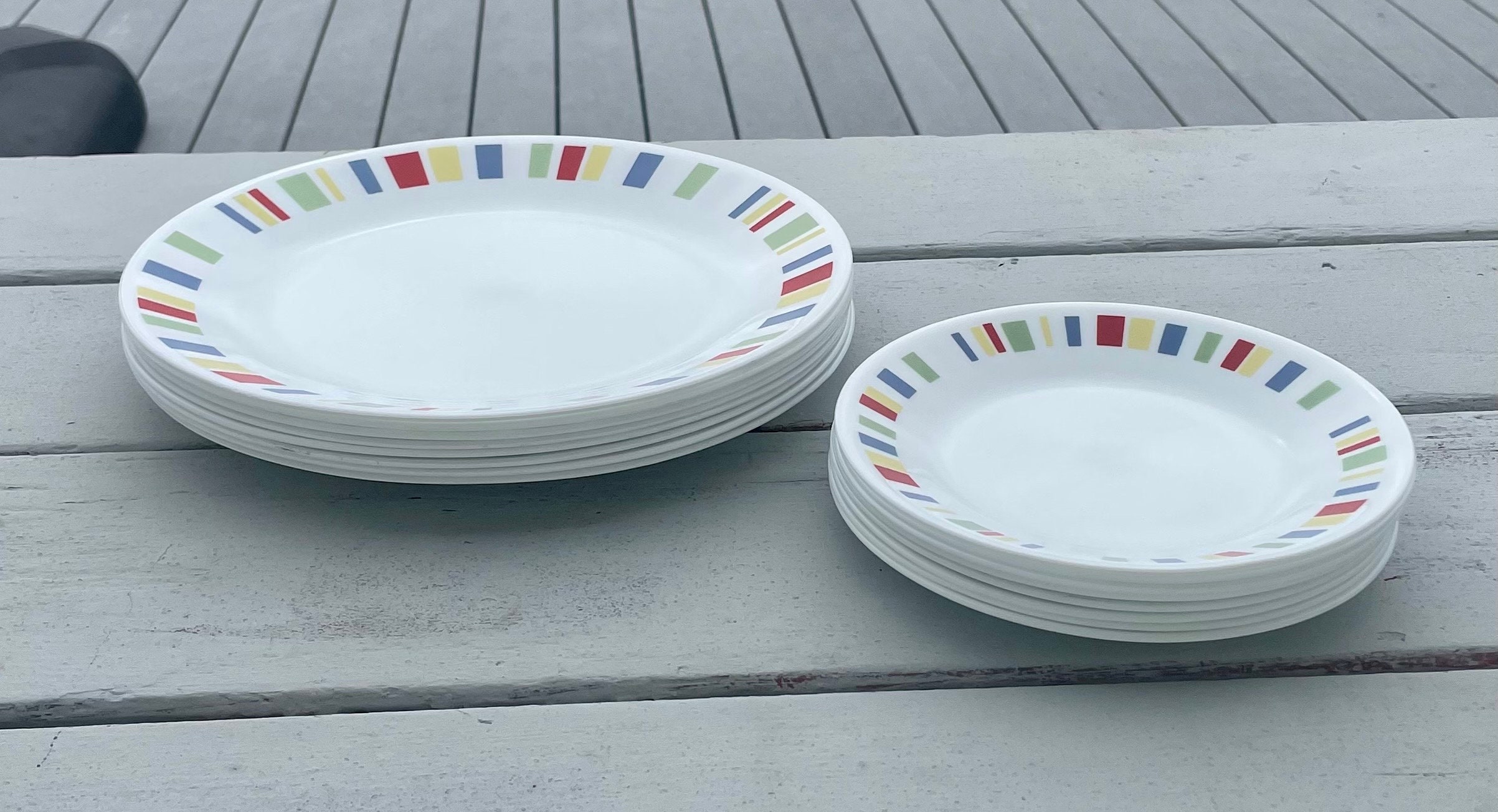Vintage Corelle Memphis Pattern Dinner Plates and Salad Plates Each ...