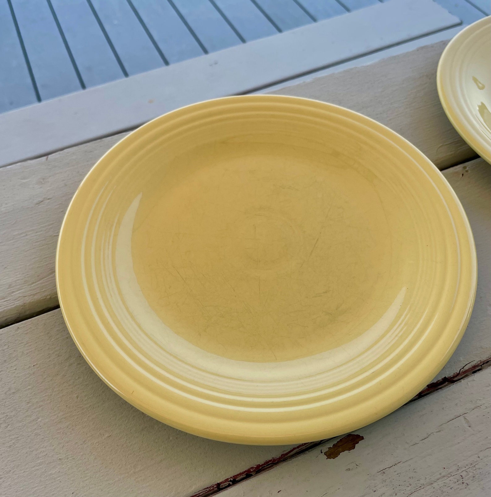 Vintage 1997 2001 Yellow Fiestaware Dinner Plates/fiestaware Large ...