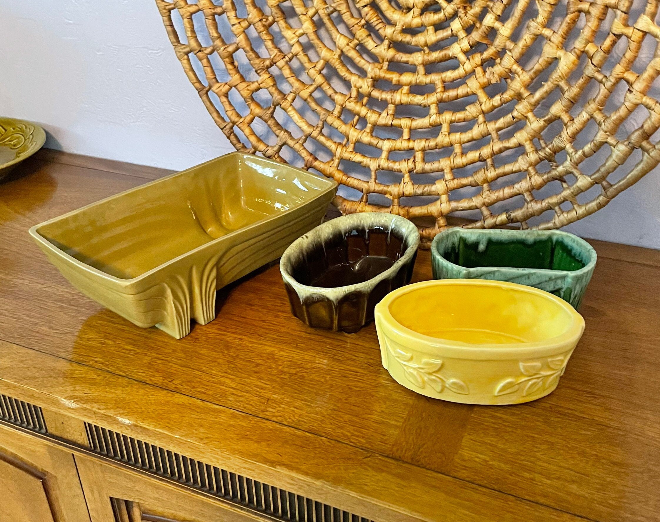 Vintage 1940s USA Pottery/ Art Deco/avocado Green/cp-1261-12-usa ...