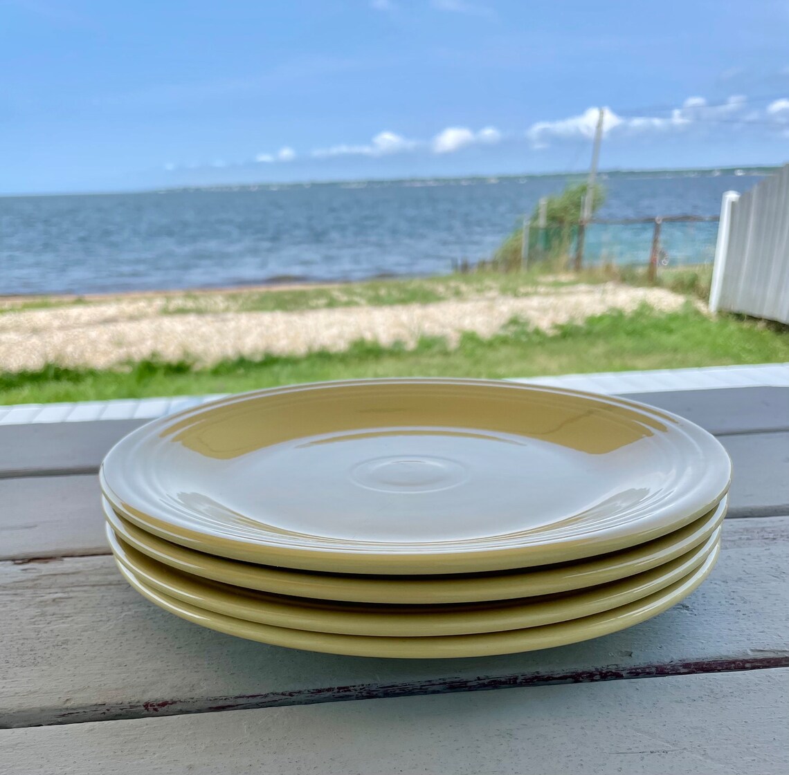 Vintage 1997 2001 Yellow Fiestaware Dinner Plates/fiestaware Large ...