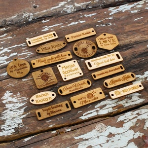 50 Pcs Custom Wood Tags, Wooden Labels, Knitting Labels, Name Tags ...