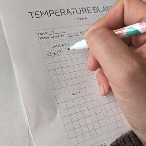 2024 Temperature Blanket Reference Log Sheet and Temperature Chart in ...