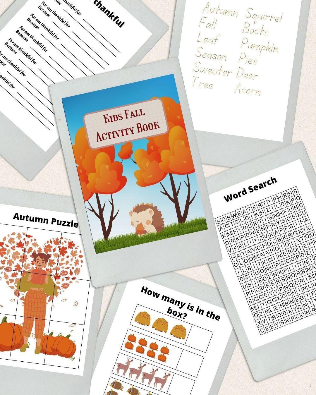Fall Activity Worksheet for Kids: Autumn Games, Puzzles (PDF Download ...