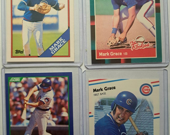 Vintage Set of Four Mark Grace Rookie Cards 1988 - Topps, Donruss ...