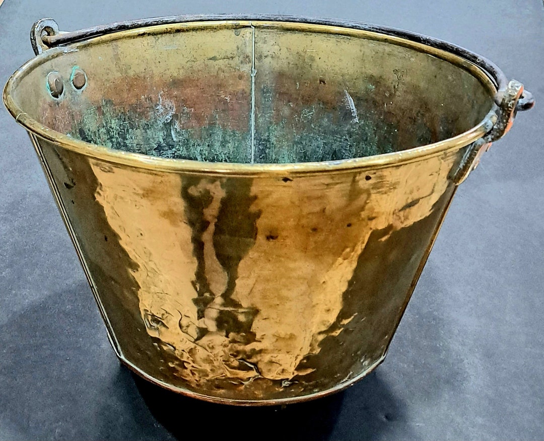 Vintage Early 19th Century American Hand Hammered Brass/copper Pail 11. ...
