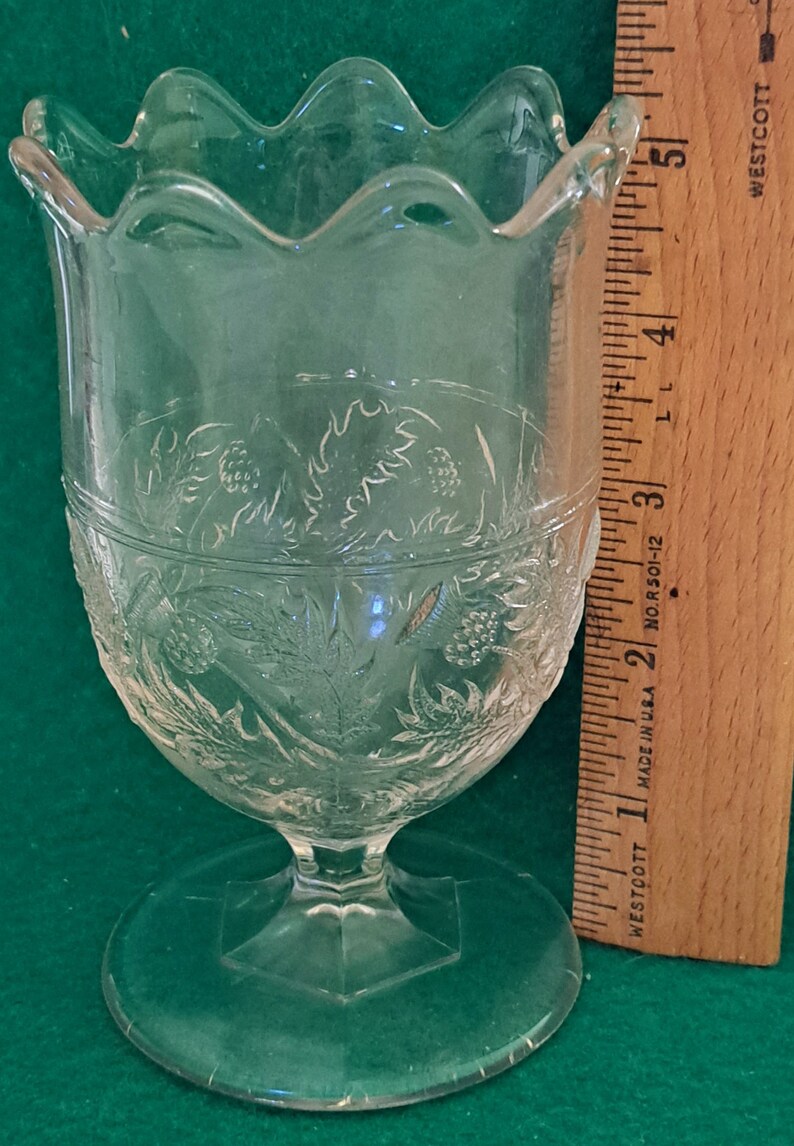 Vintage EAPG Clear Glass Spooner Thistle Pattern 5 1/2" - Etsy